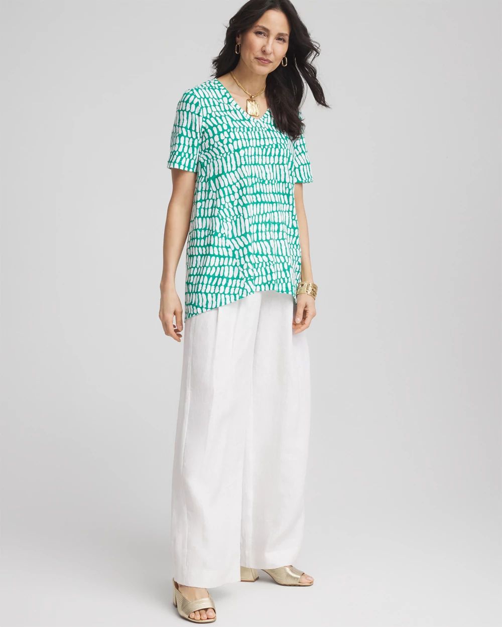 Tropical Short Sleeve Forward-Seam Tee | Chico's